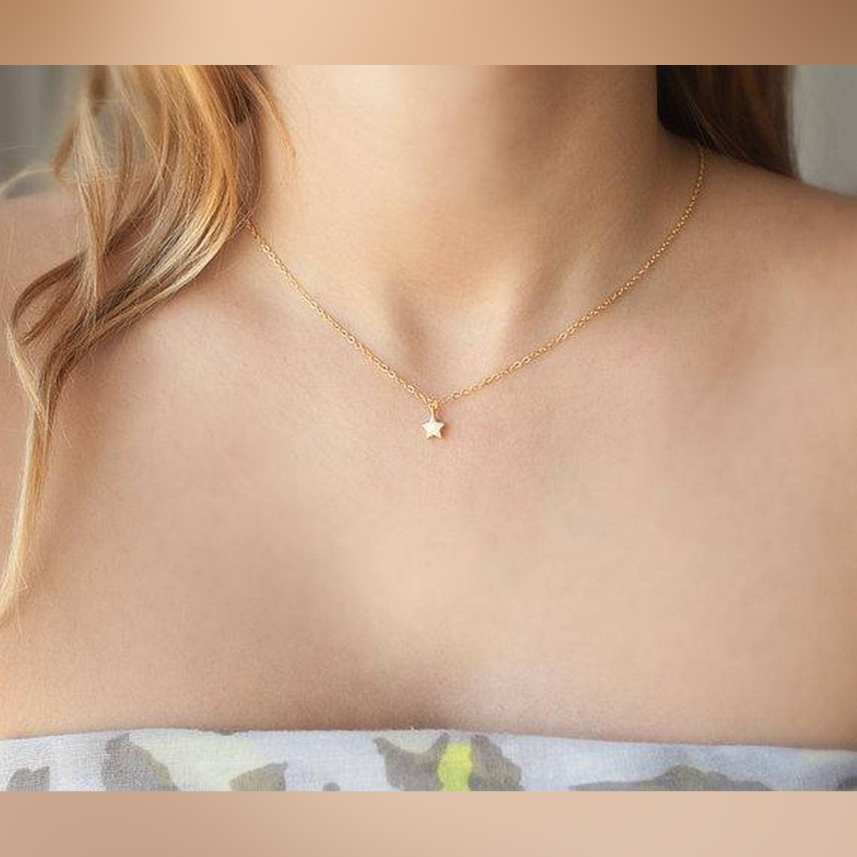 Womens Delicate Small Simple Star Necklace, Exquisite and Unique ...