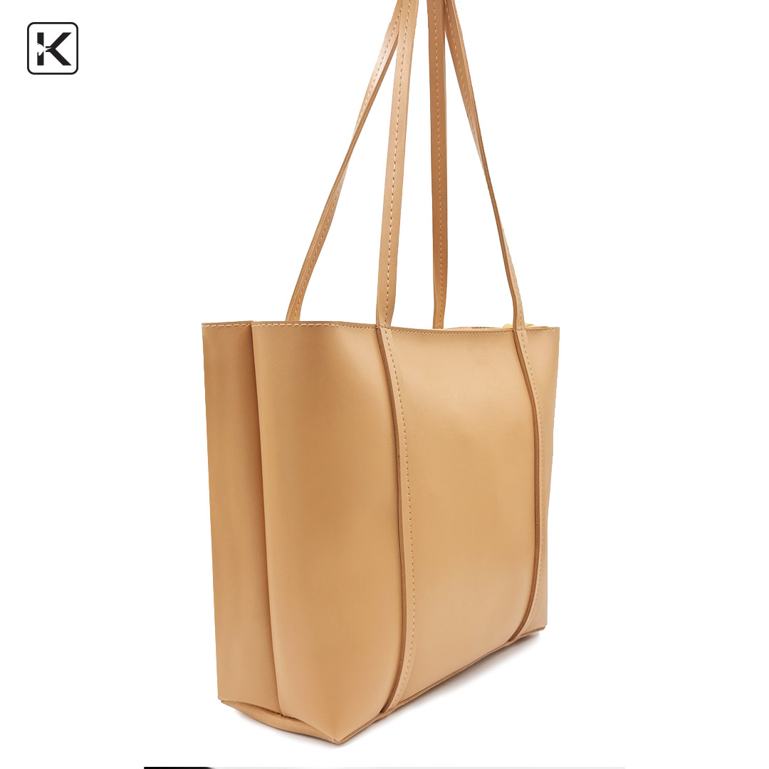 Eliza Black Long Handle Golden Accessories Top Zipper Tote Bag | Daraz.pk