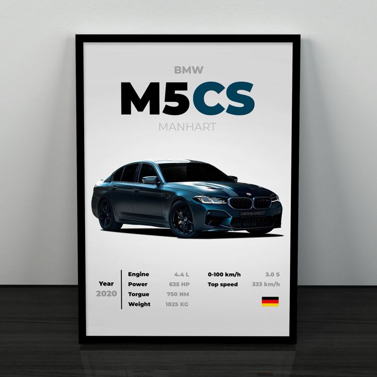 BMW M5 CS wall poster | wall frame | wall art | wall canvas | home ...