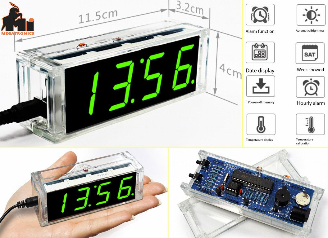 51 Single Chip Microcomputer Alarm Clock in a DIY Digital Clock Kit ...
