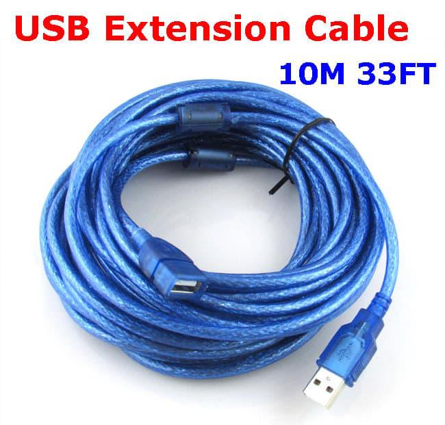 USB 2.0 male to female 33 feet / 10 meter Extension Cable Cord Extender ...