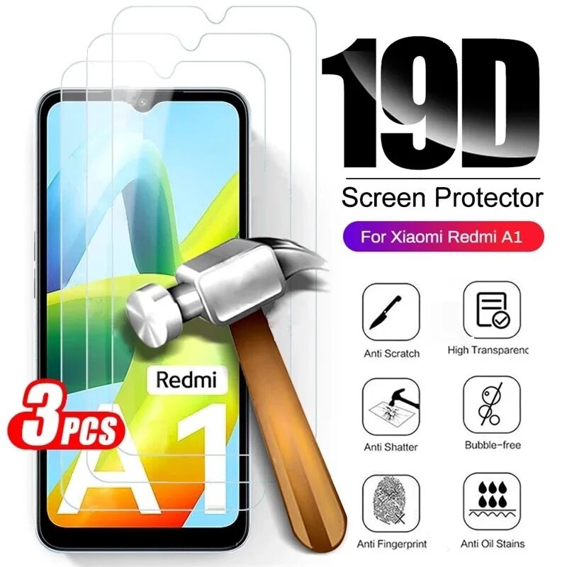 3Pcs Screen Protector for Redmi 10A Sport A1 A2 Plus Tempered Glass ...