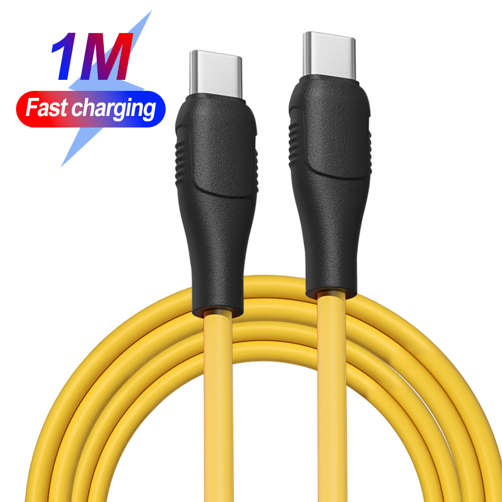 60W Quick Charger Dual Type-C Mobile Phone Cables USB C To Type C High-speed Data Transfer Wire ...