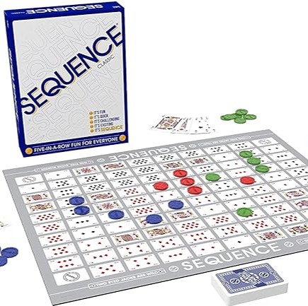 "Classic Sequence Board Game - Strategy Card Game for Family Game Night", Game Sequence for Kids ...