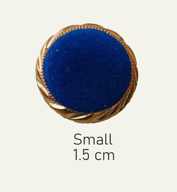 4-Pieces Fancy Royal Blue with Gold back Velvet Buttons | Fancy Buttons ...