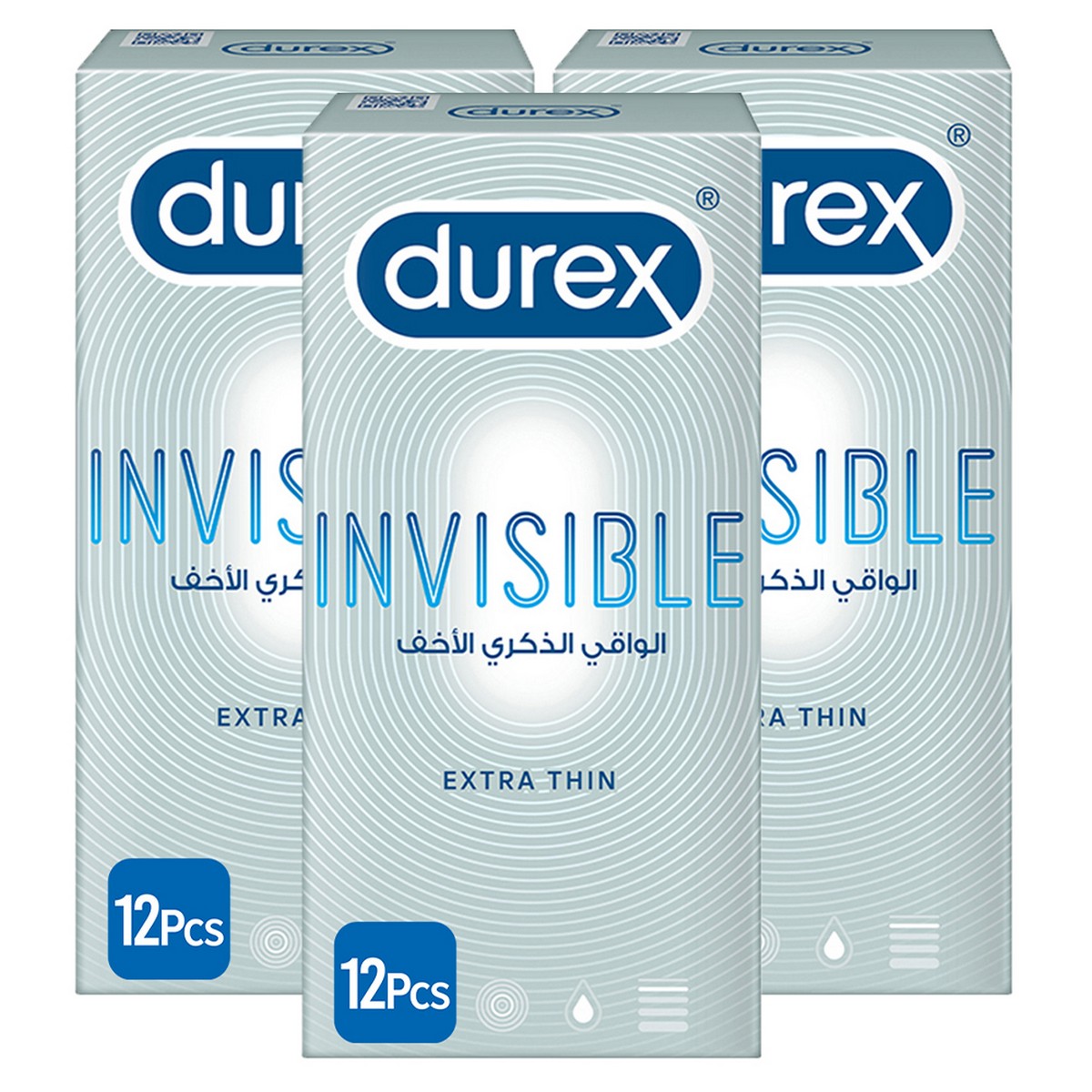 Durex Condoms Invisible Extra Thin Condoms 12s - Pack of 3 Total 36 Condoms | Daraz.pk