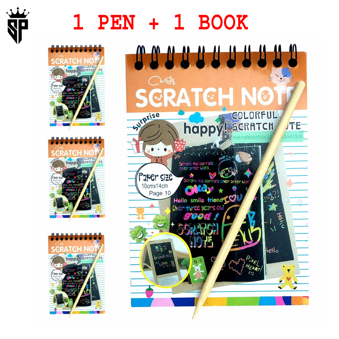 SP Dealz Small Size Kid's Scratch Book 10-Pages Colorful Scratch Paper ...