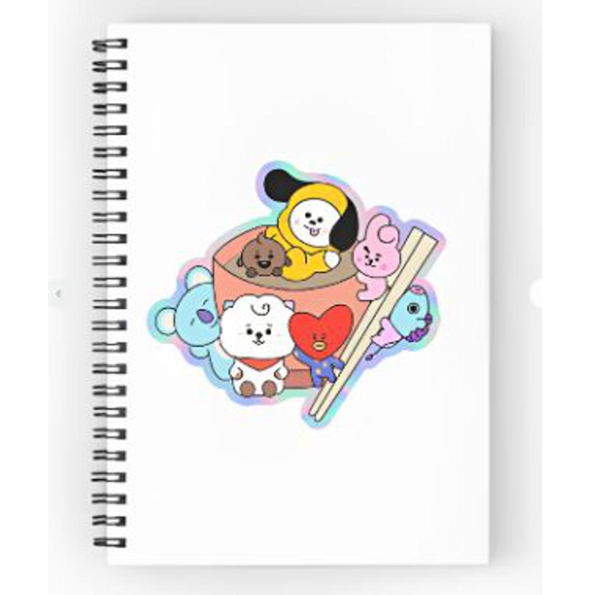 BT21 Plush Designs Spiral Notebook | Daraz.pk