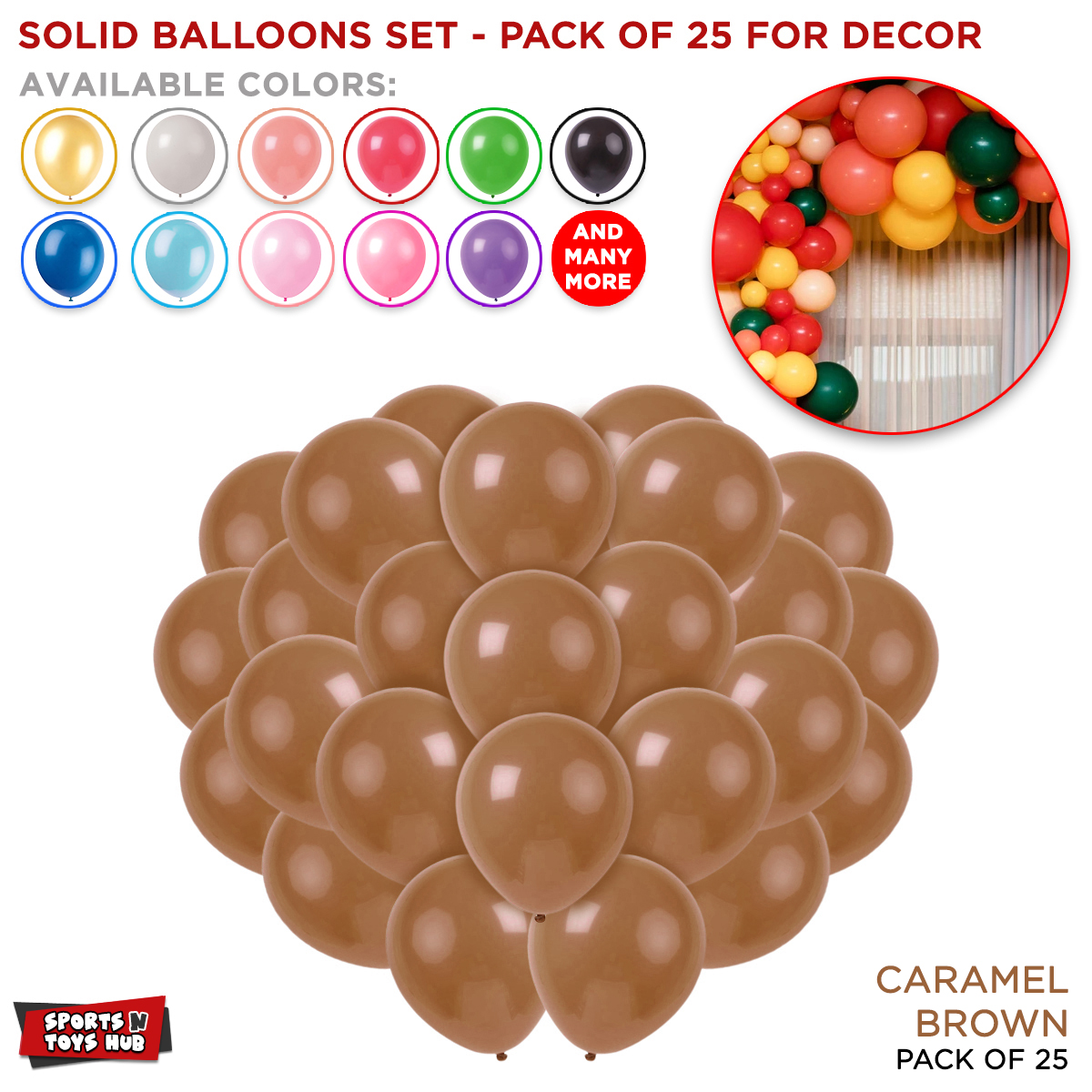 25 Pcs Solid Latex 12 inch Round Multi Colors Helium Ballons For ...