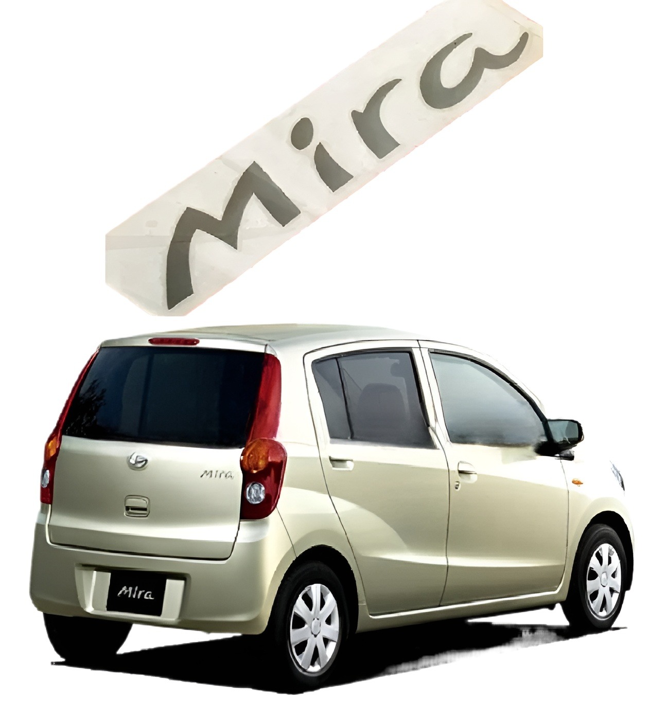 Daihatsu Mira Rear Trunk Silver Emblem | "MIRA" Chrome Monogram for ...