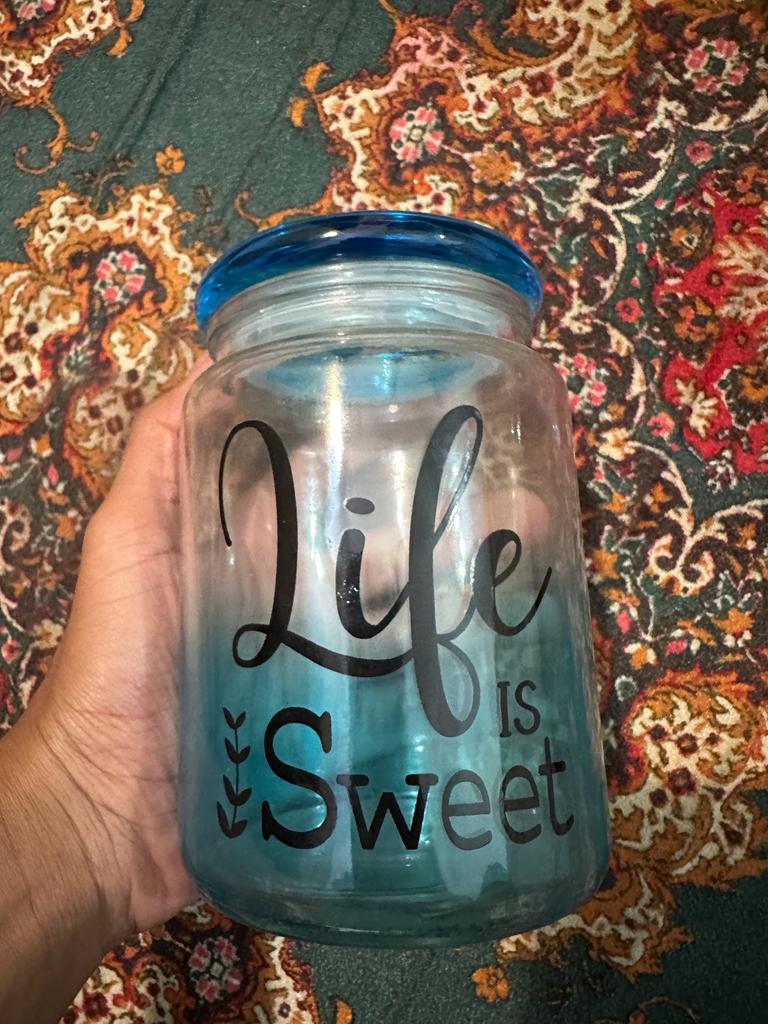 Glass Jar with Glass Lid airtight Pantry Jars- 550ml Small Food Storage ...