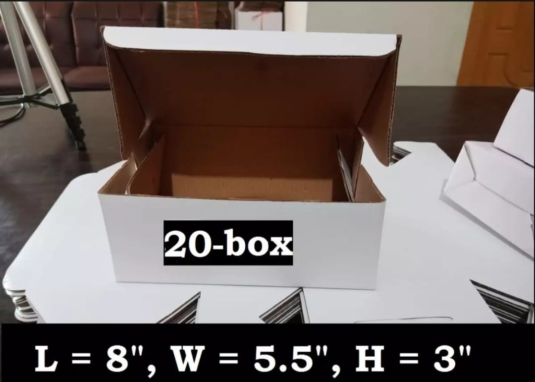 Pack of 20 White Flat Box For High Strength Packing | Daraz.pk