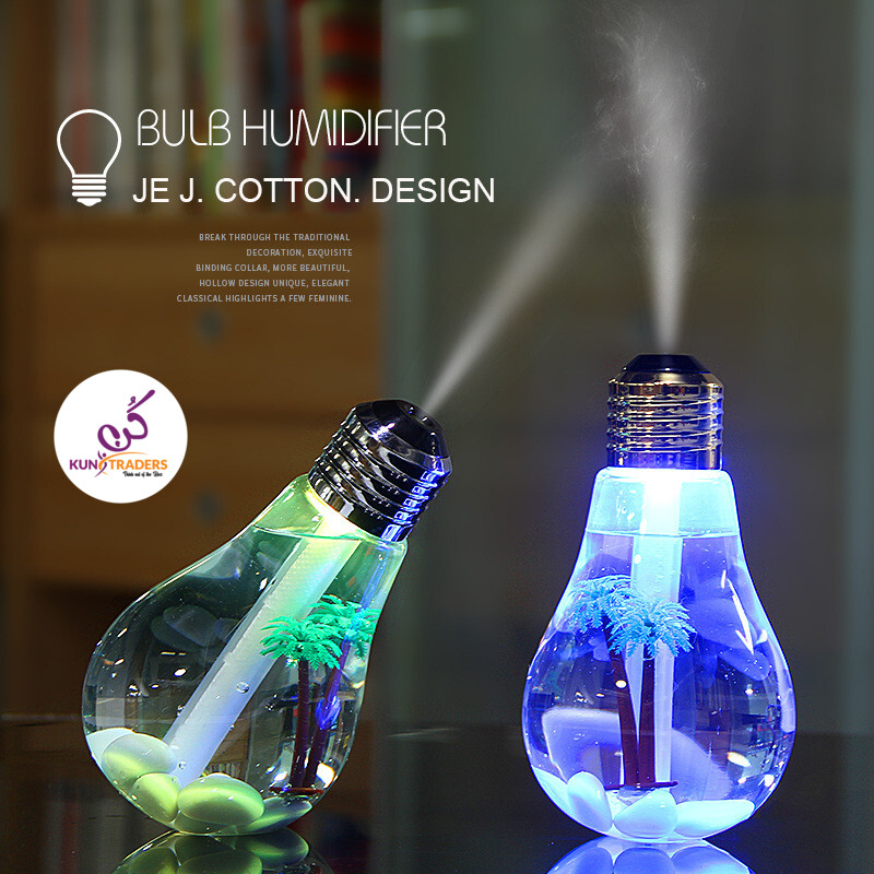 Bulb Shape Humidifier_with 7 Color Changing LED lights_Rechargeable ...