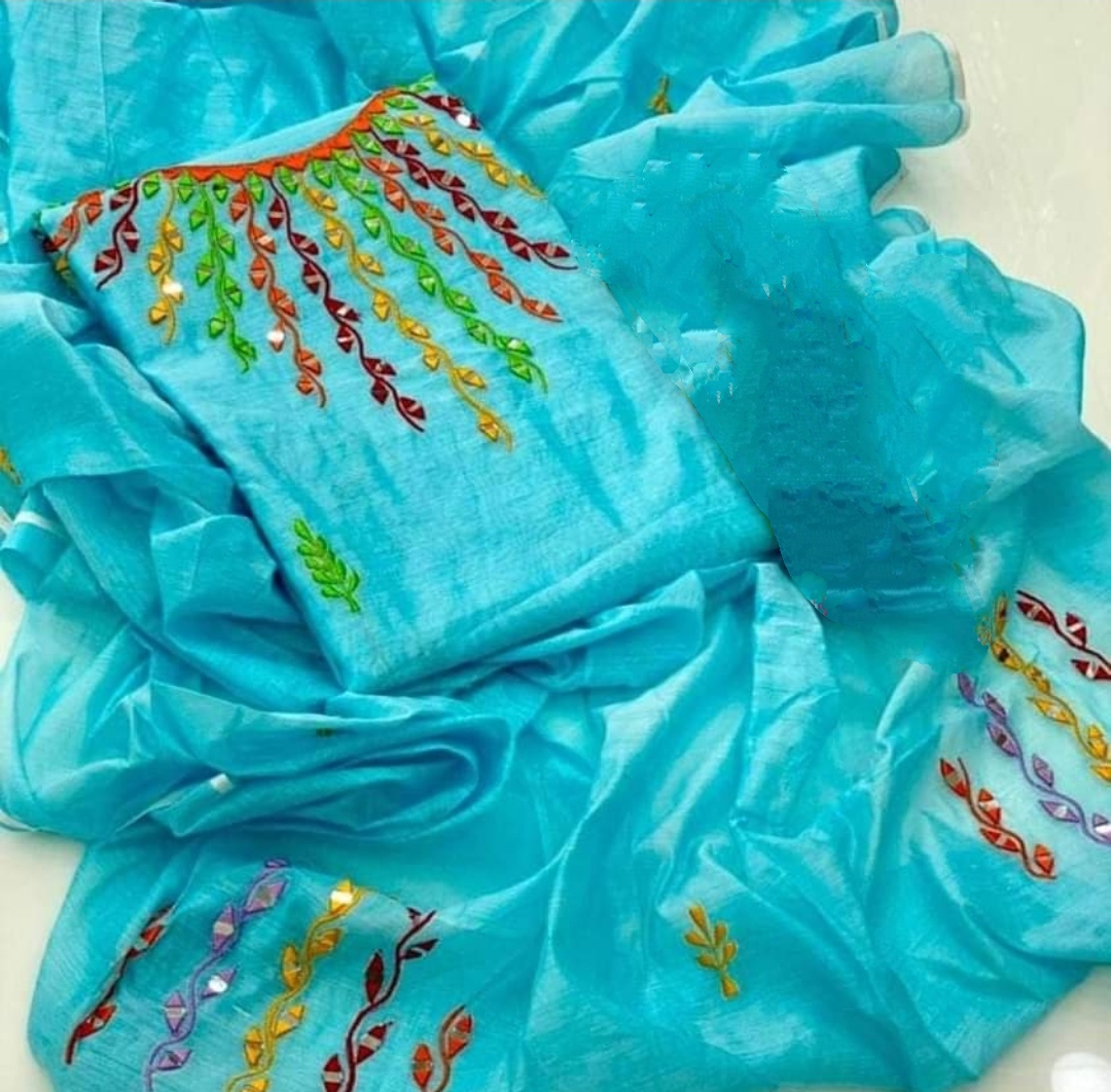 Paper cotton mirror work shirt and dupatta, 2 pcs | Daraz.pk