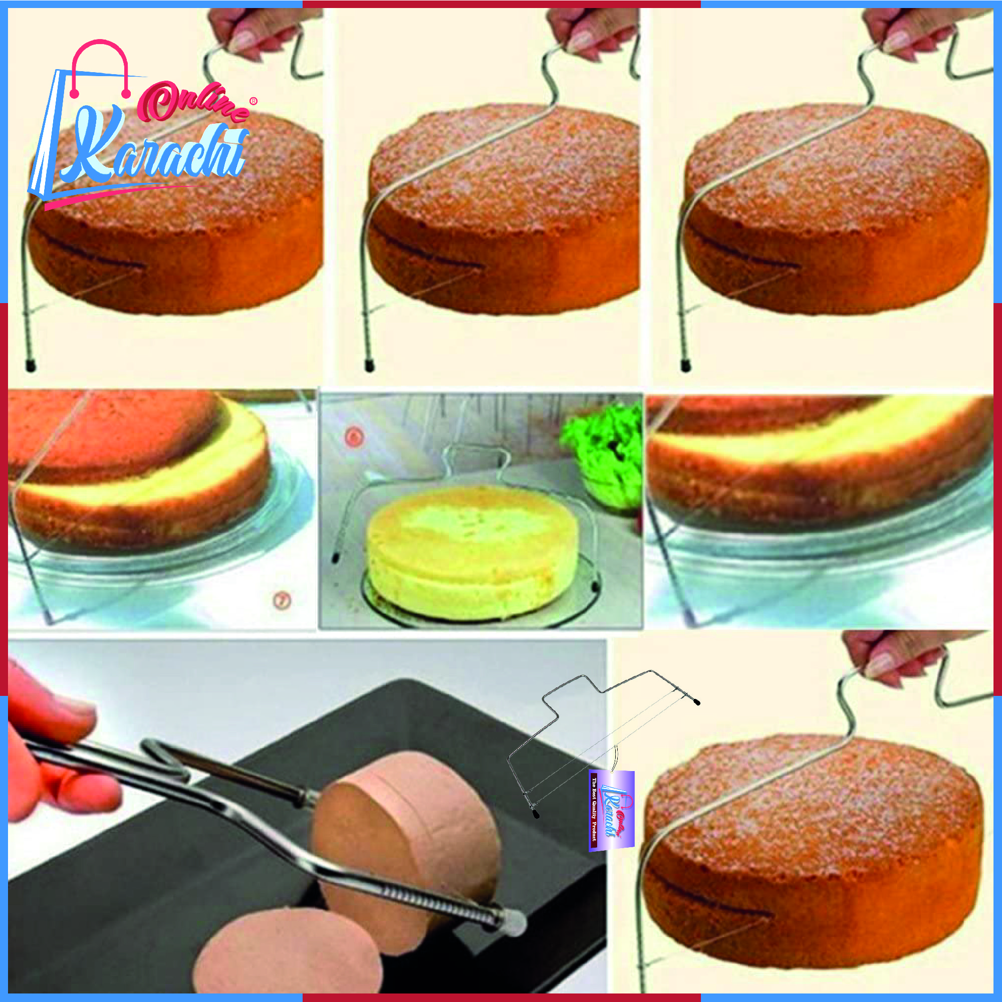 Online Karachi Adjustable Cake Wire Leveler Stainless Steel | Daraz.pk