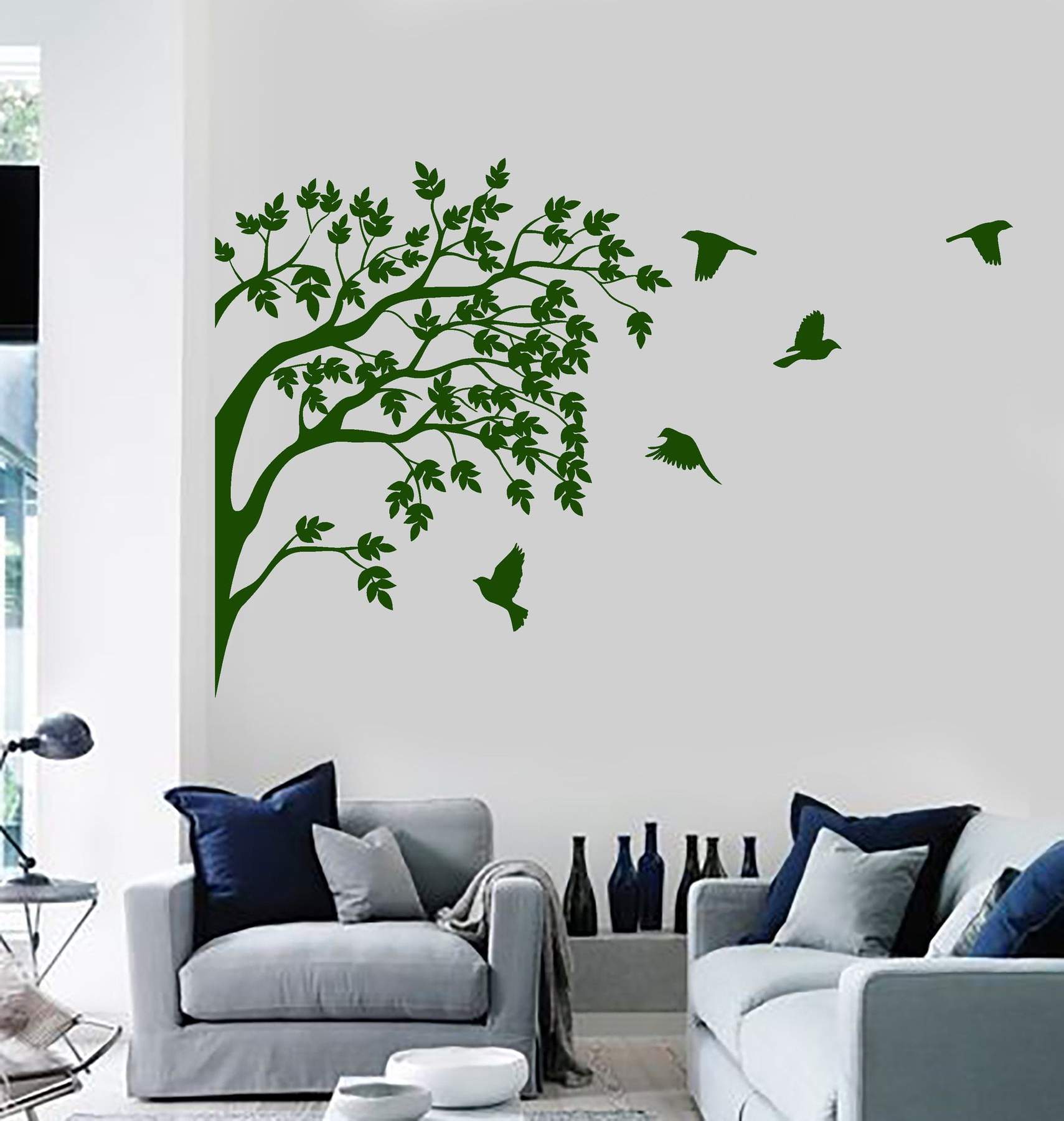 Vinyl Wall Decal Decor Sticker Nature Tree Birds Earth Peace Garden ...
