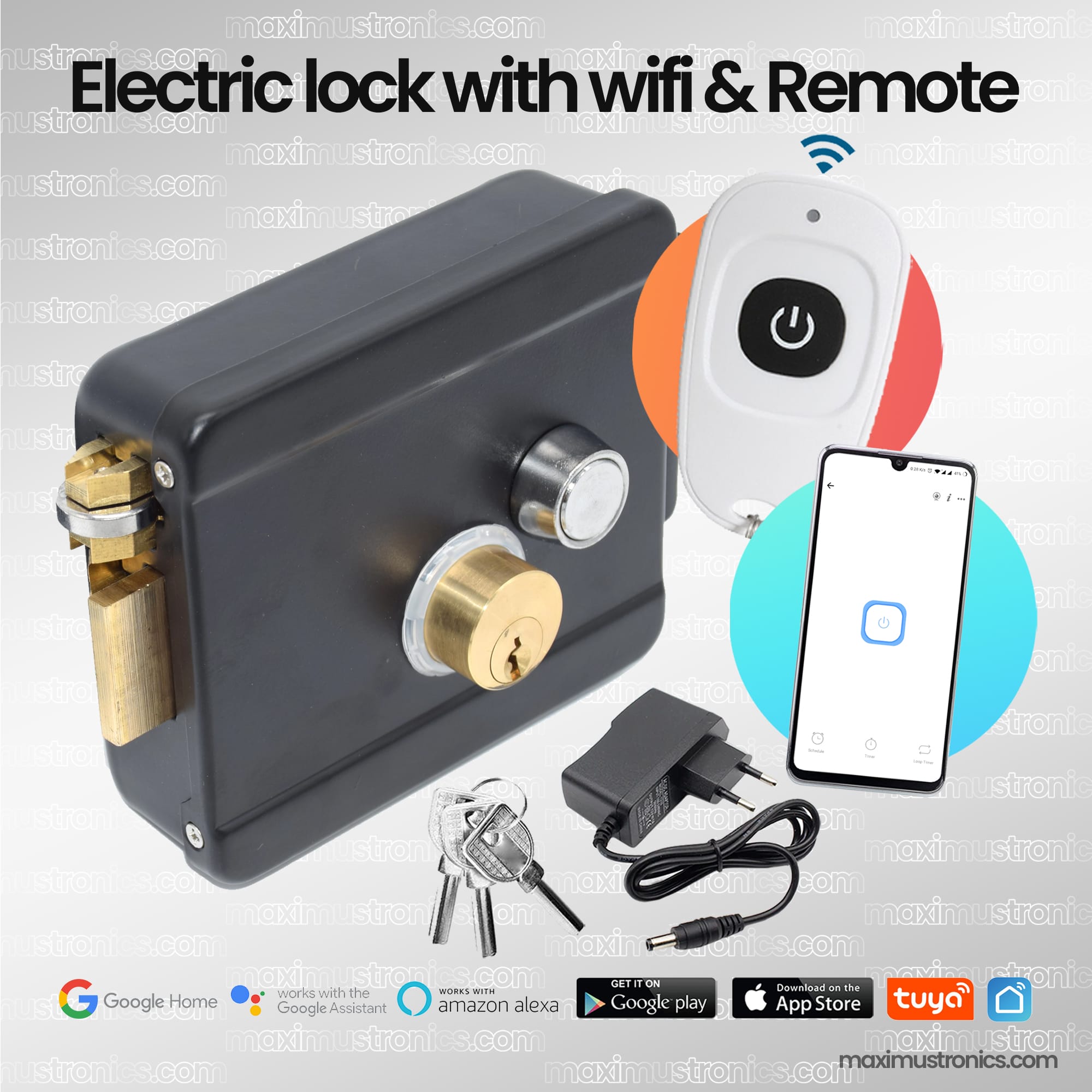 Smart wifi 12V electric door lock for main gate lock with wifi rf ...