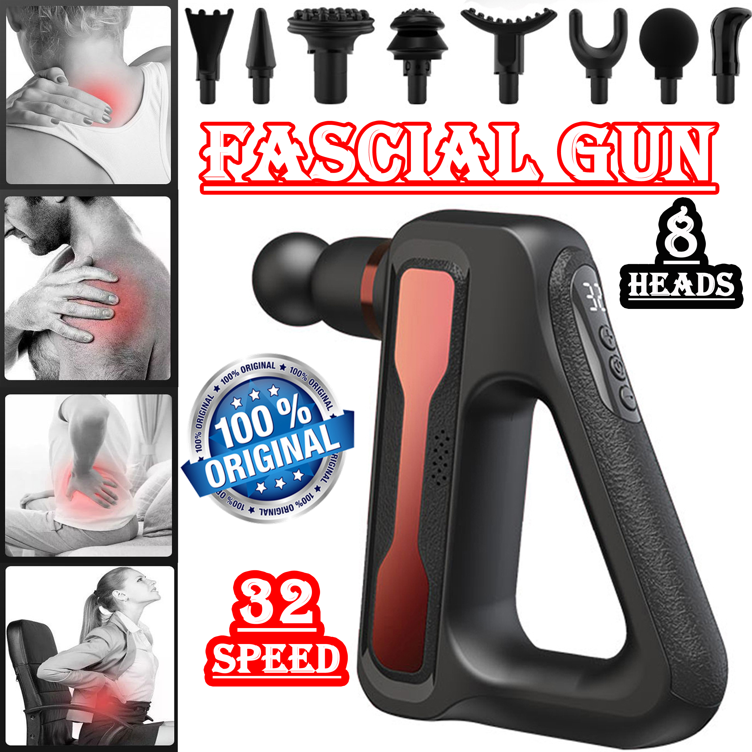 Triangle Fascial Deep Tissue Muscle Fitness Massager Facial _Gun ...