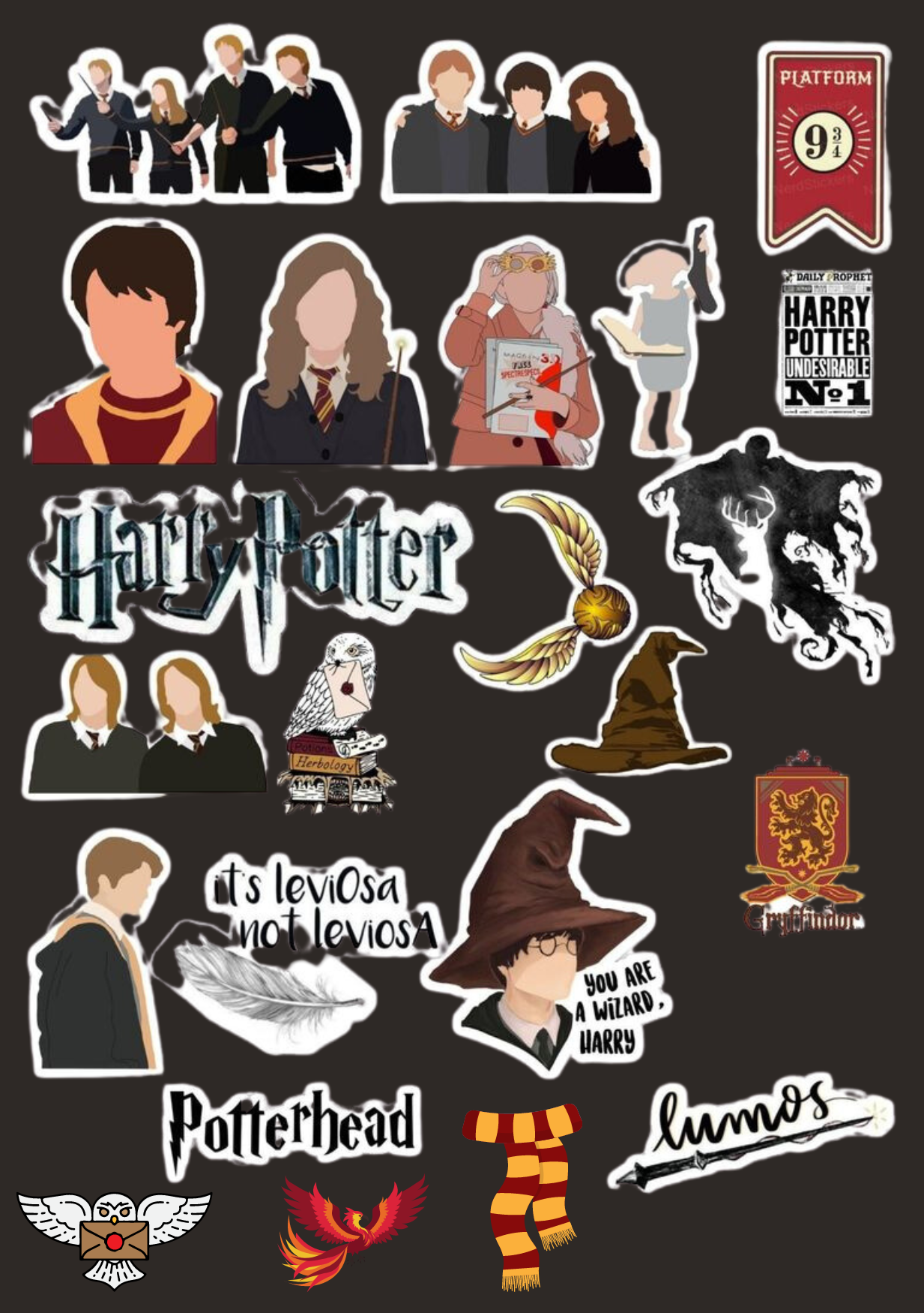 Harry Potter Stickers A5 uncut | Potterhead, Wizarding World | Hogwarts ...