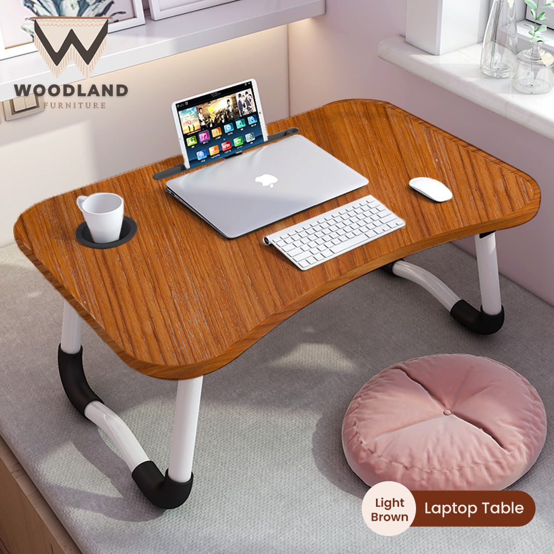 Wood Land Wooden Gaming Laptop Table For Bed Foldable Stand Ergonomic ...