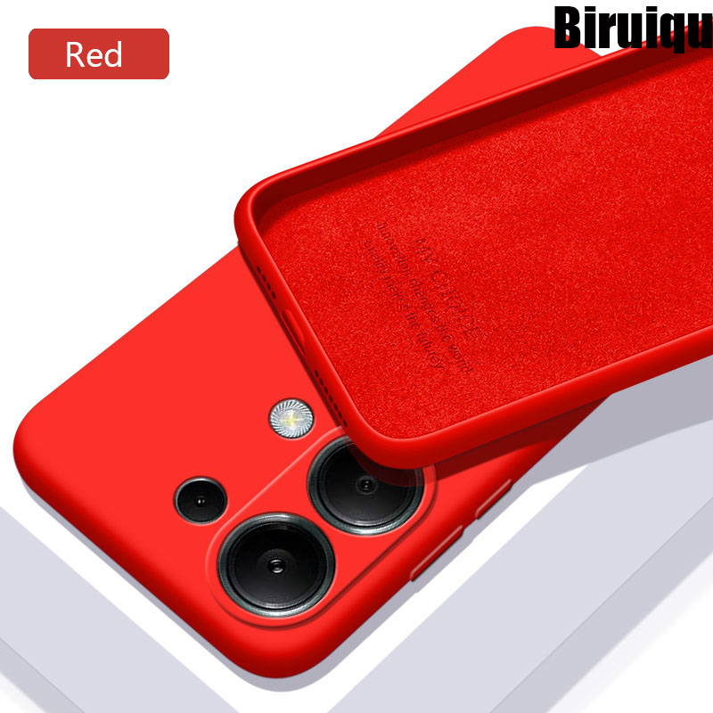 Biruiqu For Xiaomi Redmi Note 13 Pro 4G Case Liquid Silicone Soft Gel Rubber Shockproof Cover ...
