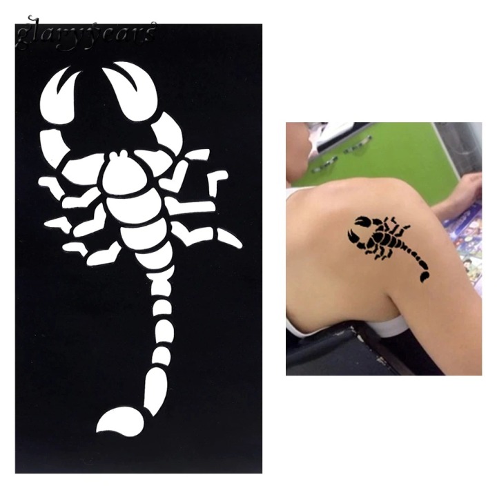 1 Piece Scorpion Pattern Henna Tattoo Stencil Woman Man Arm Body Art ...