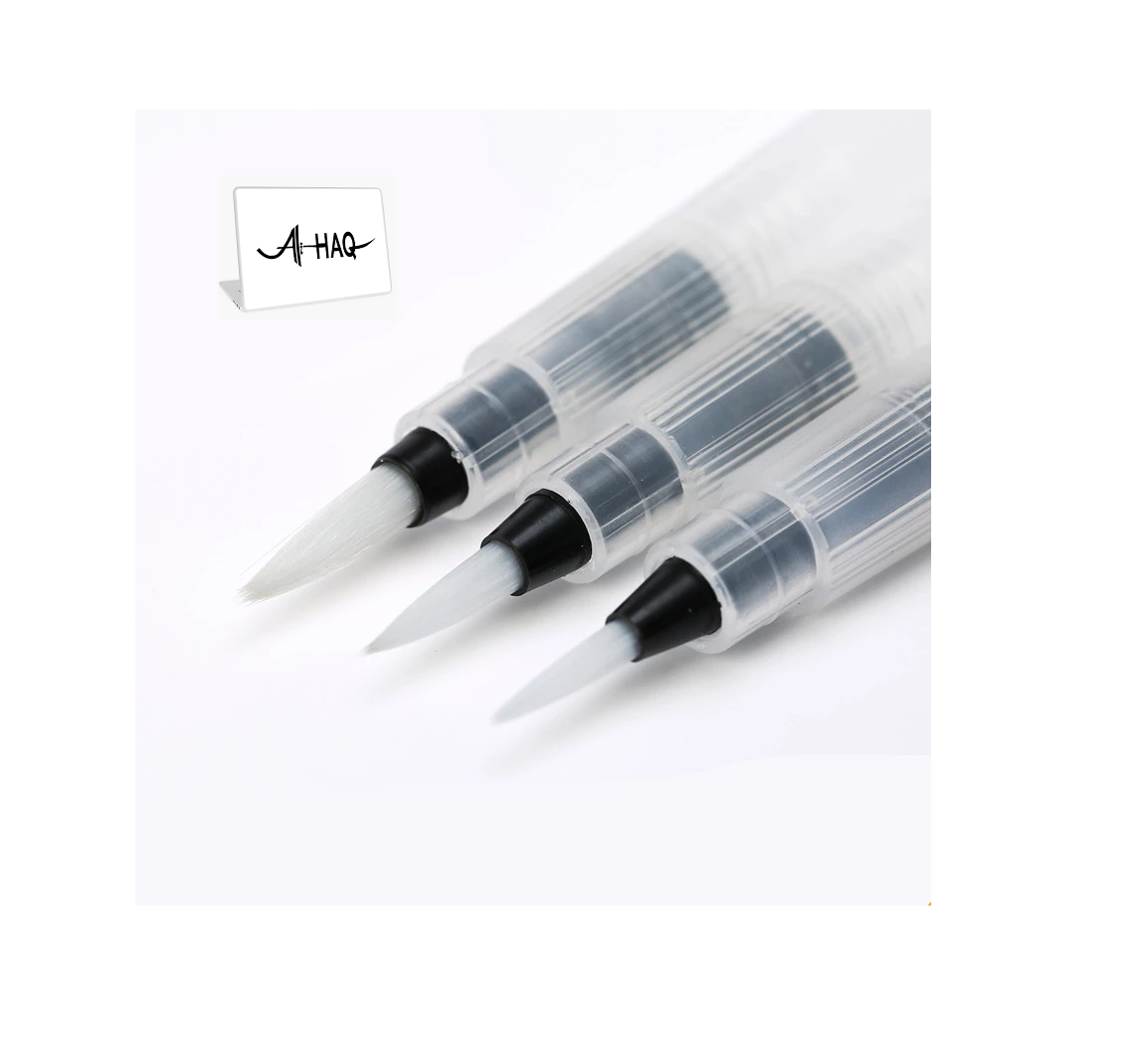 Pack of 3 Water Brush Pen Marker Ink Water Colors Colour Refillable ...