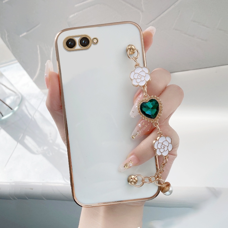 FELMYST Case For Oppo A5 AX5 Lucky Heart Shaped Stone Flower Pearl ...