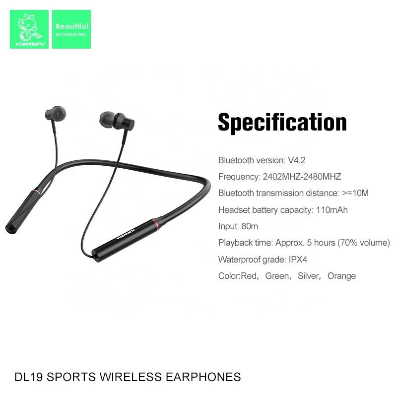 Lenovo HE05 Wireless Neckband Bluetooth Earphones – Sports Headset with ...