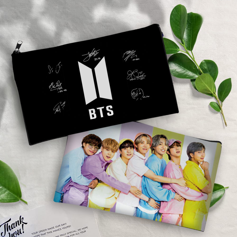 BTS Band Zipper Pouch for KPOP Fans Multipurpose (Pack of 2) Digital ...