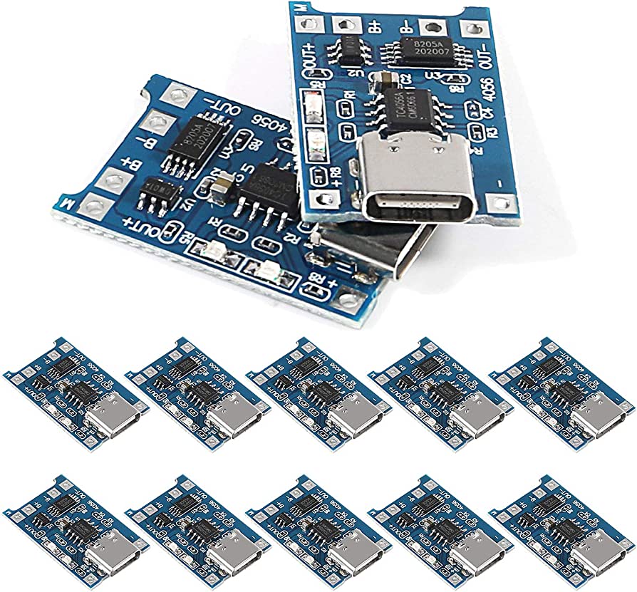PACK OF 10 Type C USB TP4056 Charging Module With Protection Circuit ...