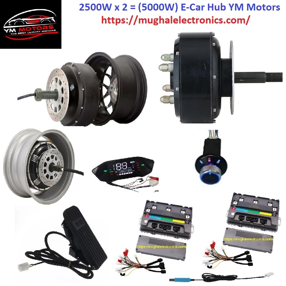 YM Motor 2500W Electric Car Hub Motor Controller Throttle Set Single ...