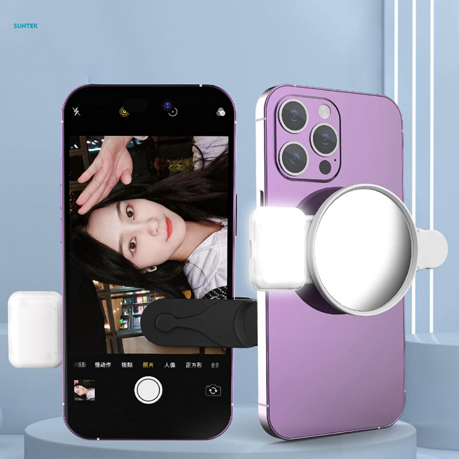 Selfie Reflector Mirror Two Levels of Brightness Adjustable Phone Fill ...