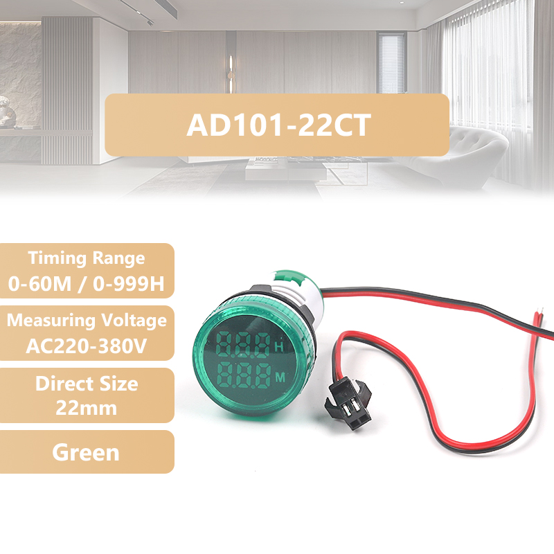 DIY YOU Digital Timer Meter Led Round/Square AC 220V-380V Mini Signal ...