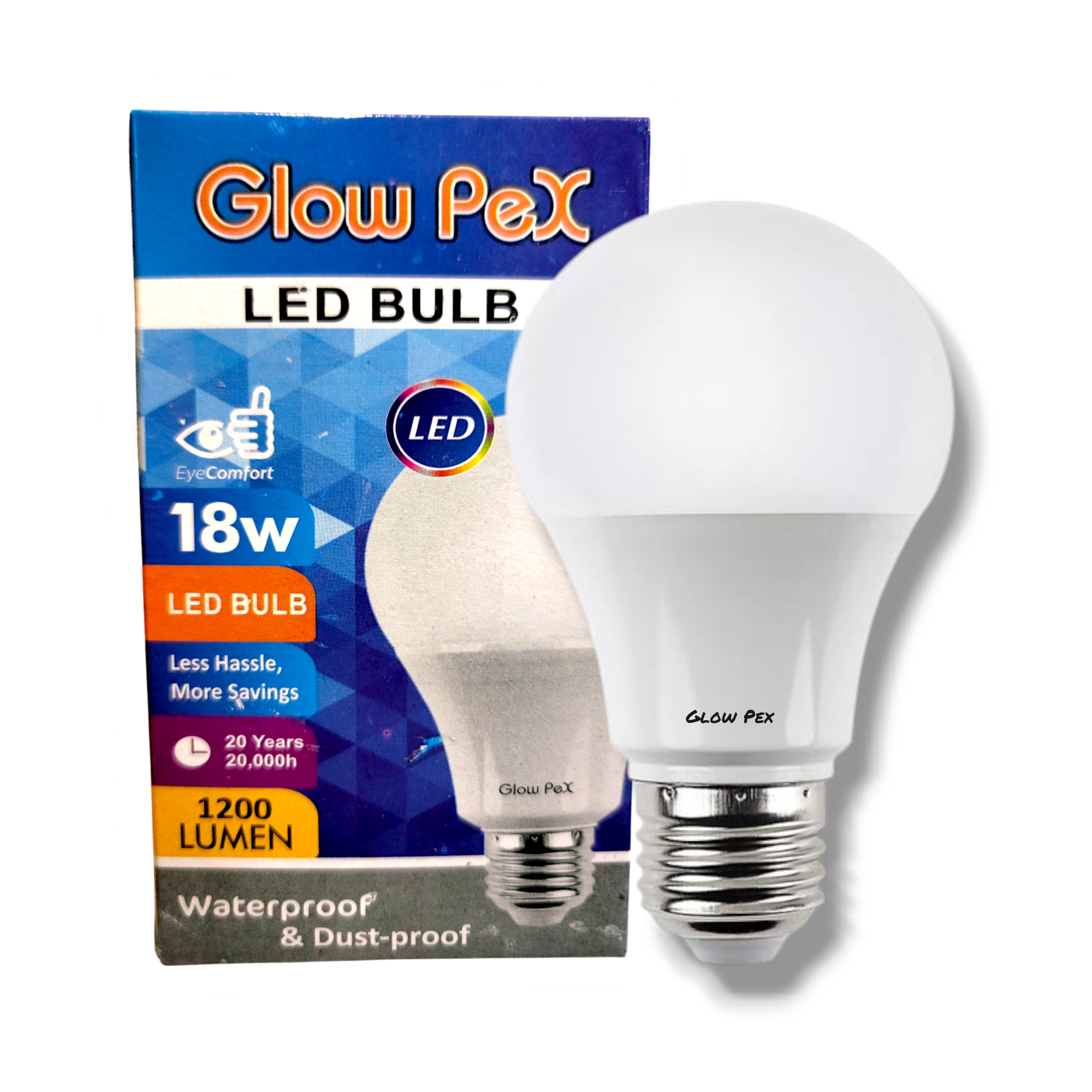 18W WHITE GLOW PEX LED BULB E27 SCREW TYPE | Daraz.pk
