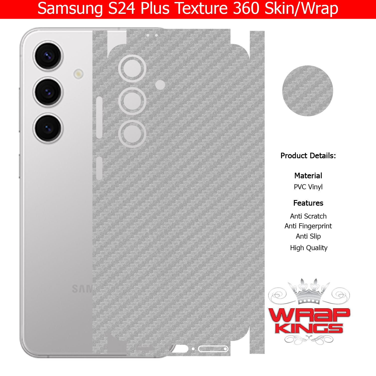 Samsung Galaxy S24 Plus Skin/Wrap 360 Protection Sheet/ Carbon fiber ...