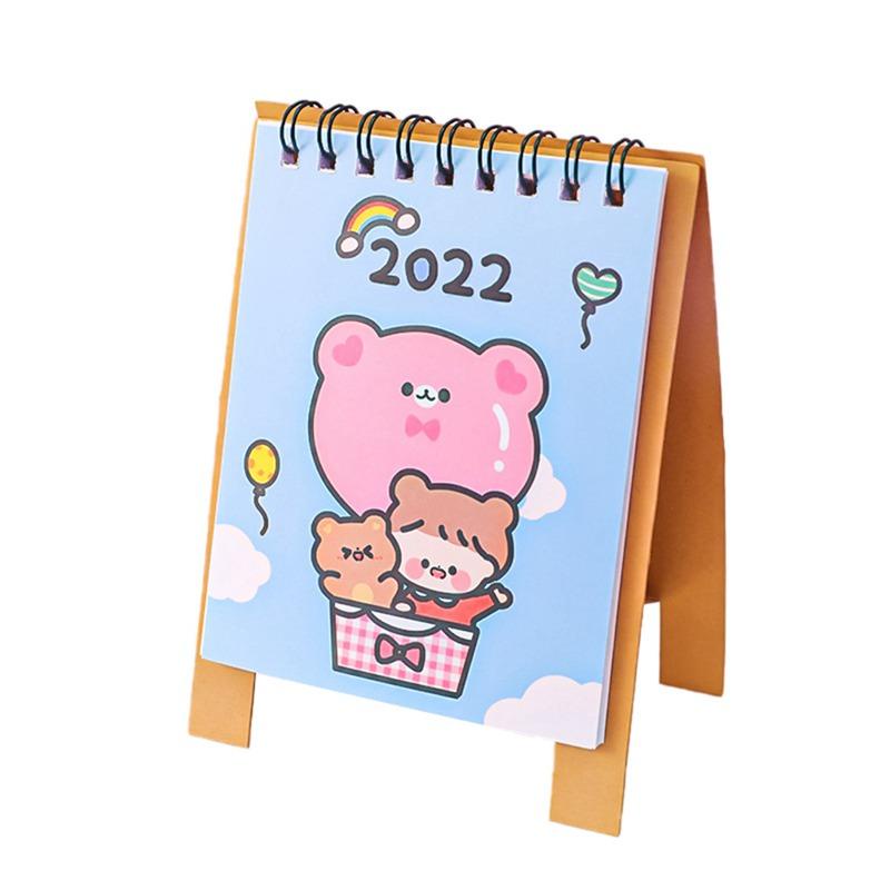 Cute Cartoon Calendar Kawaii Bear Desktop Paper Mini Calendar Daily ...