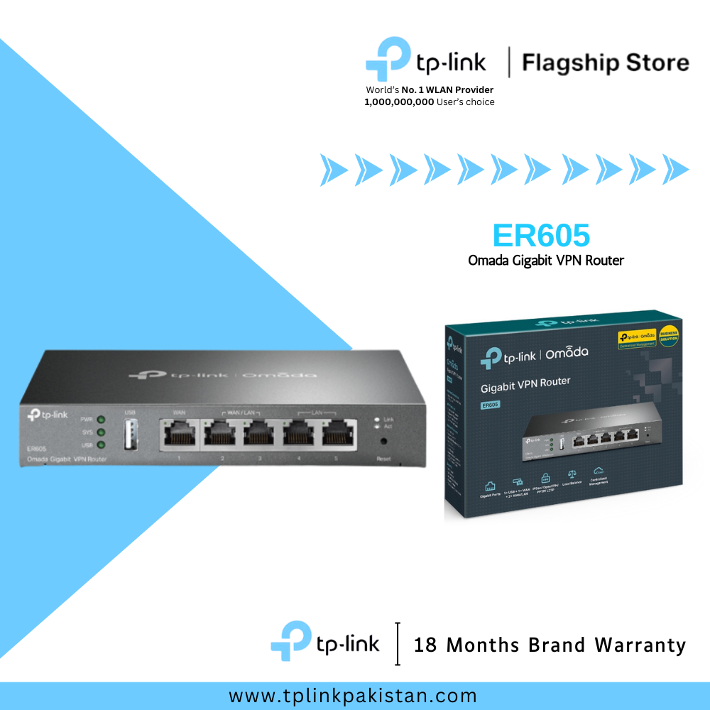TP-Link Wi-Fi VPN Router ER605 Omada Gigabit VPN Router - 18 Months ...