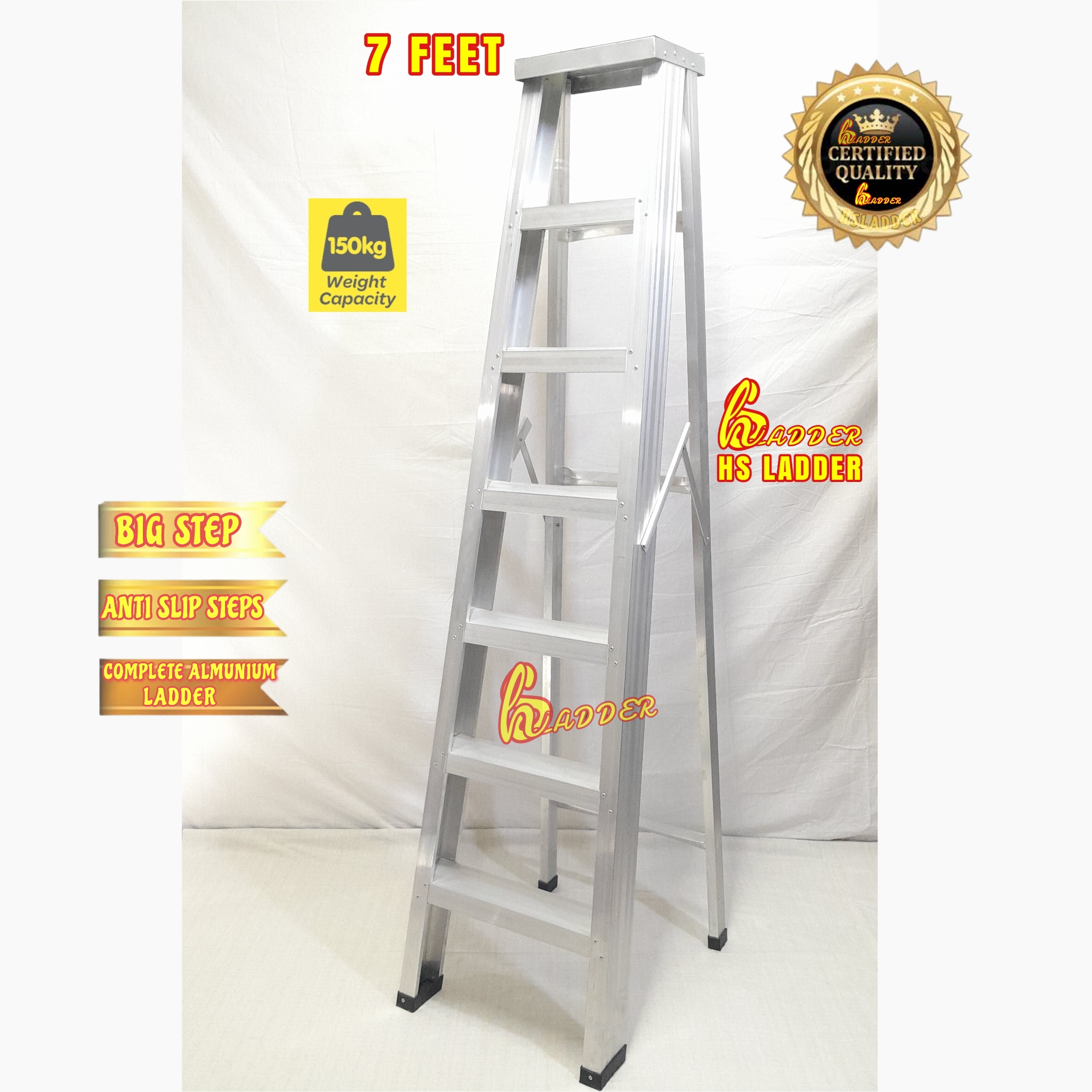 Step Ladder Almunium Big Step Foldable Stairs 7 Feet Height Light ...