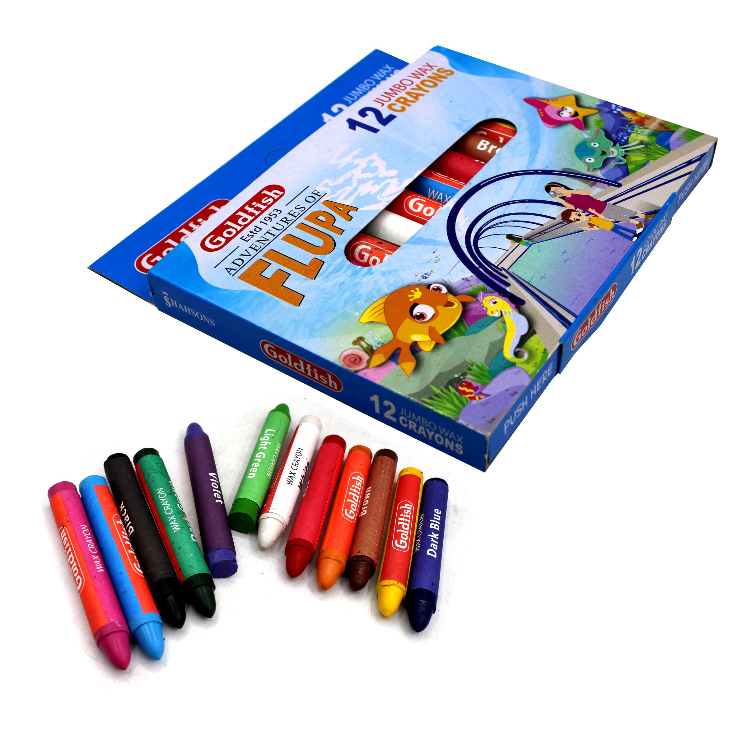 Goldfish 12 Jumbo Wax Crayons, Crayons Colours, Best Crayons Colours ...