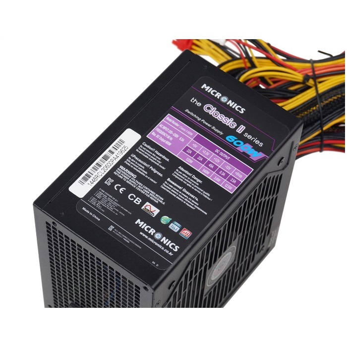 MICRONICS CLASSIC II Series 600W Gaming / Computer Power Supply Unit ...