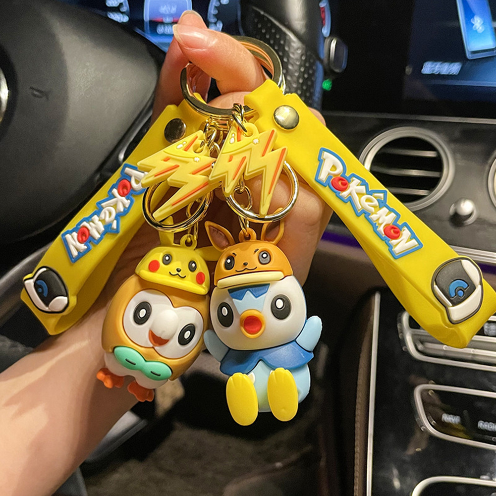 GC Pikachu Keychain Pokemon Action Figure Pendant Cross-dressing Car ...