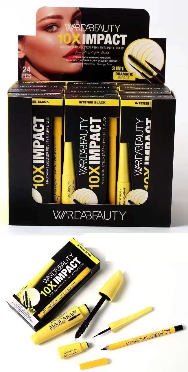 Wardabeauty 10X Impact Waterproof 3in1 liner, mascara &lip pencil set ...