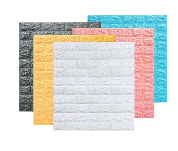 3D Brick Wall Stickers DIY Self Adhesive Decor Foam Waterproof Wall ...