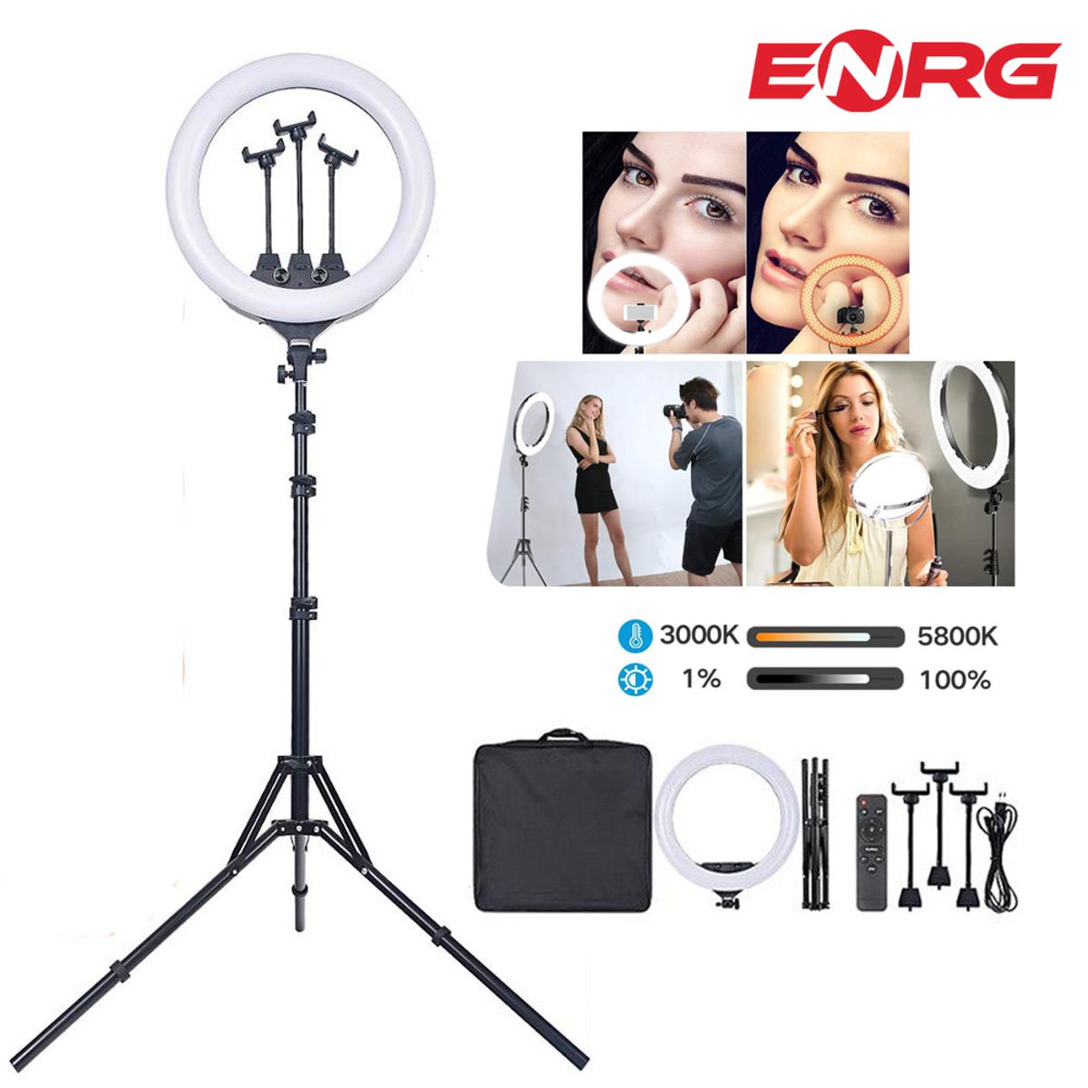 Energy - ENRG 22 inch / 56 cm Dimmable Ringlight with 7ft Metal Stand ...