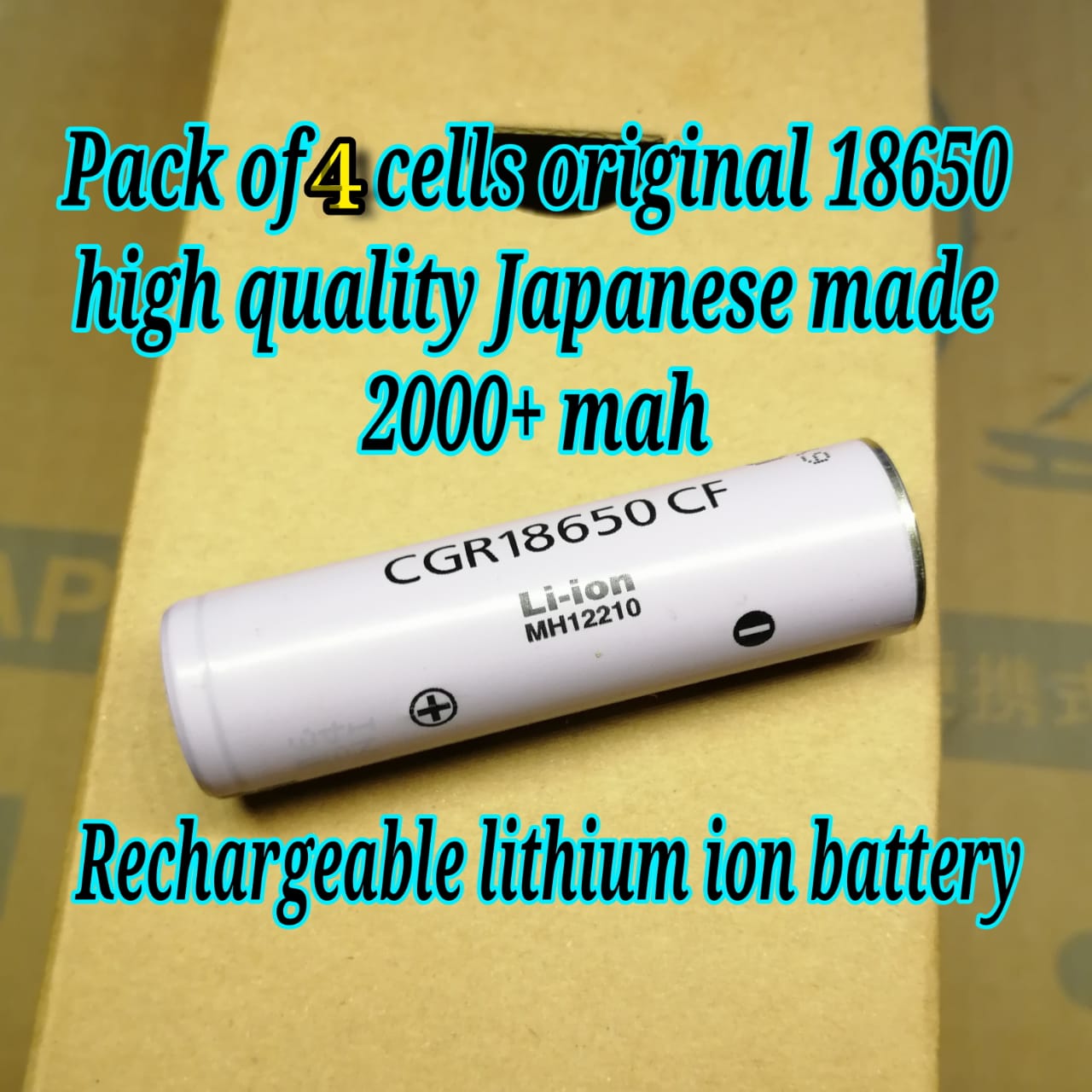 Pack of four 18650 2000 mAh lithium ion cell Japanese made 18650 ...