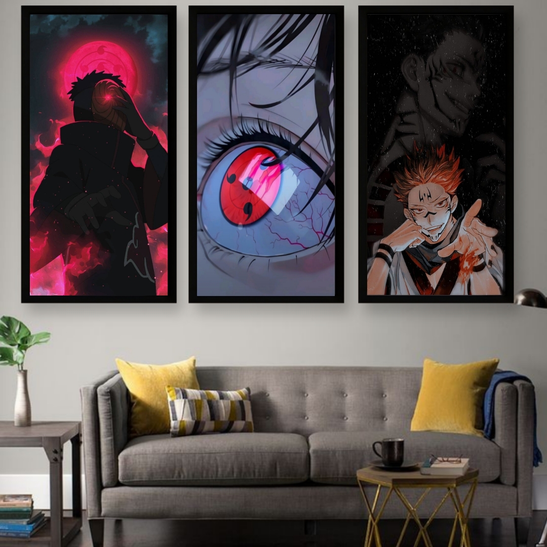 complete set of anime wall poster frames, Anime wall decor | Daraz.pk