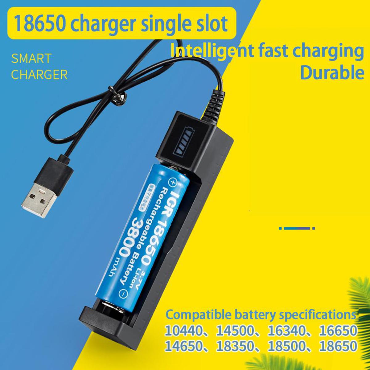 Universal 1 Slot Battery 3.7V 18650 26650 14500 17670 USB Charger ...