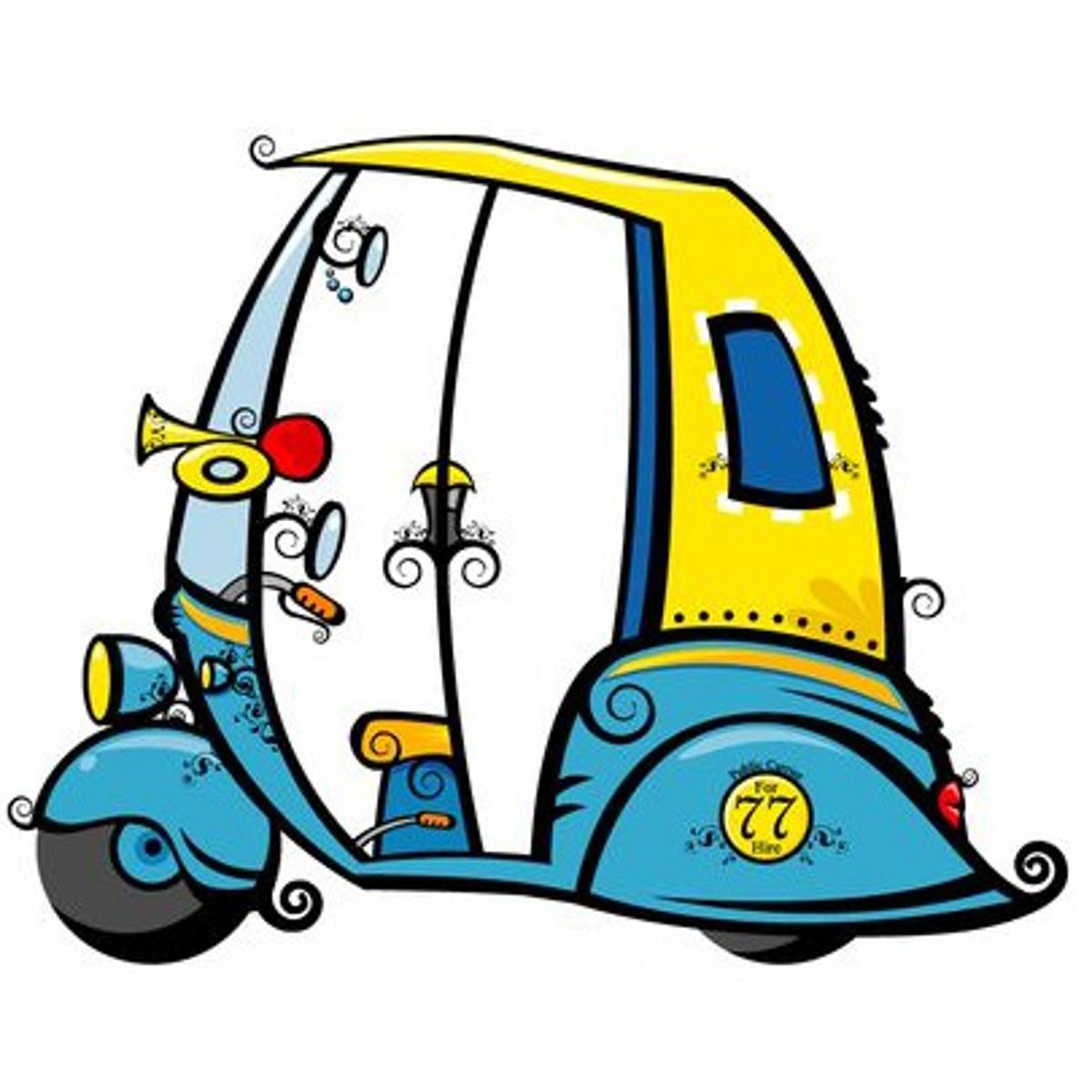 Funny Auto Rickshaw Sticker - Aesthetic Art Stickers for mobile back ...