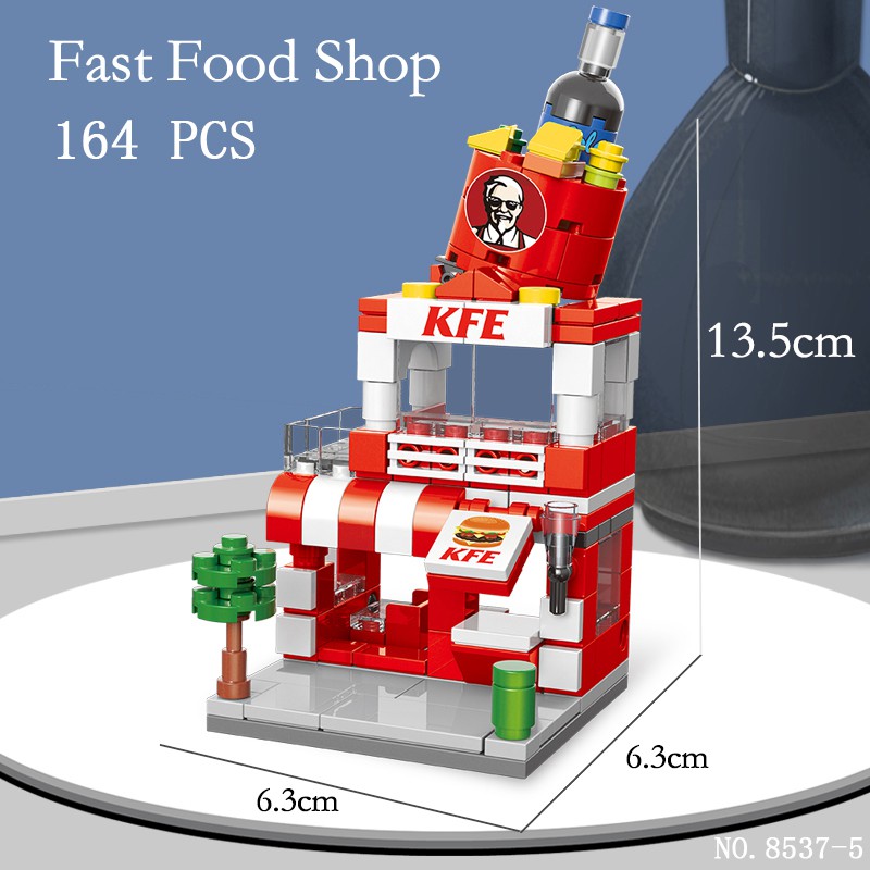164PCS Mini Lego City Street View Building Blocks McDonald's House ...